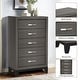 51" Tall Modern Gray Wood 5-drawer Storage Chest - Bed Bath & Beyond ...