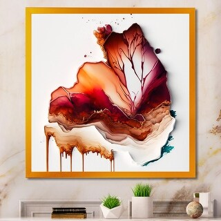 Designart "Encounters At Redend Point VII" Abstract Liquid Ink Framed ...