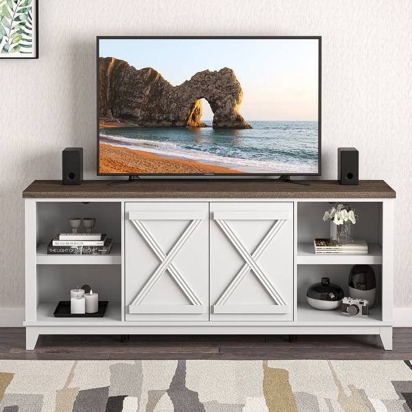 Two tone farmhouse tv stand store
