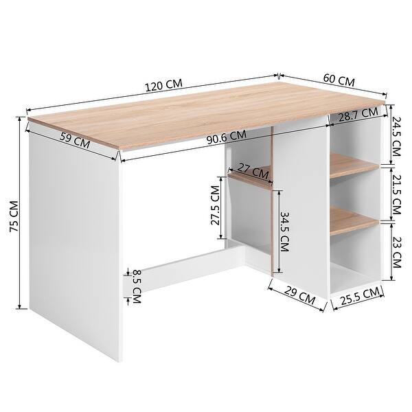 A computer desk with 5 storage shelves and leg pads for a multi-purpose ...