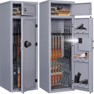10-12 Rifle Gun Safe, Large Unassembled with 3 Removable Racks, Digital ...