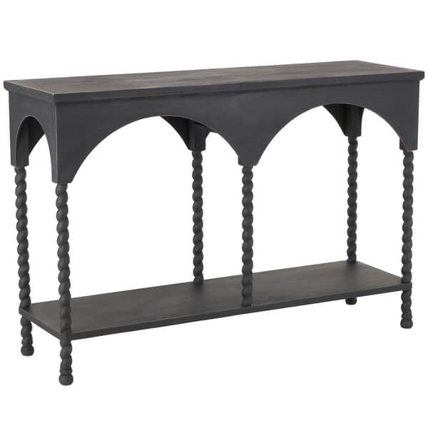 Black Wood Arched 1 Shelf Console Table - On Sale - Bed Bath & Beyond ...