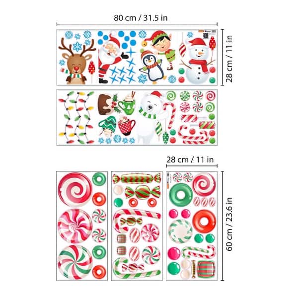 WALPLUS Candy Winterland With Friends Christmas Window Clings Window ...