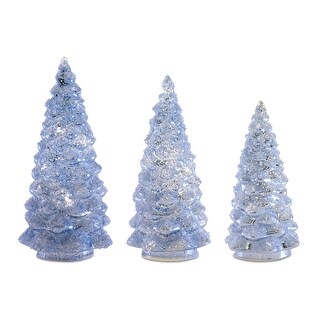 LED Frosted Glass Tree Decor (Set of 3) - Bed Bath & Beyond - 37983450