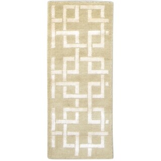 One of a Kind Flatweave Modern 2' x 3' Geometric Wool Beige Rug - 2' x ...
