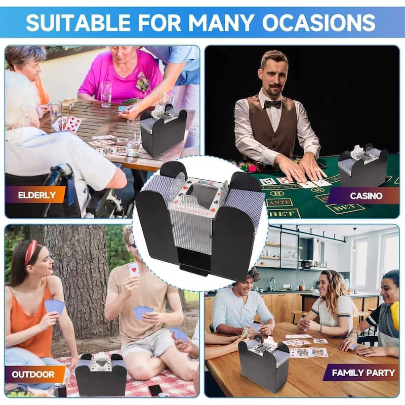 GSE™ 6-Deck Casino Automatic Card Shuffler, AC/DC-Power/Battery ...