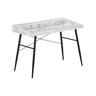 Modern Desk with Metal Base & X-Shaped Support - Bed Bath & Beyond ...