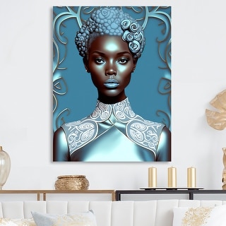 Designart "Retro Haute Couture African American Lady VI" Fashion Woman ...