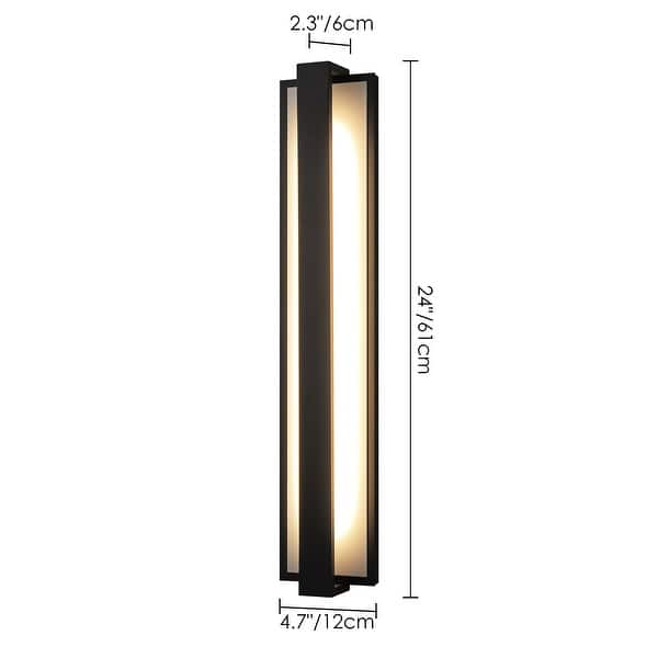 Rennnsan Modern Black Rectangular Linear LED Outdoor Wall Lights/Sconce ...