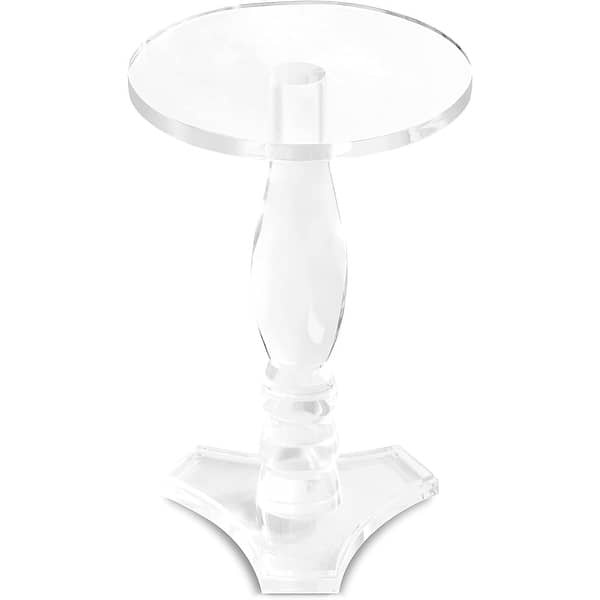 Small Clear Acrylic End Table, 12x12 inch, 20 inch High for Living Room ...
