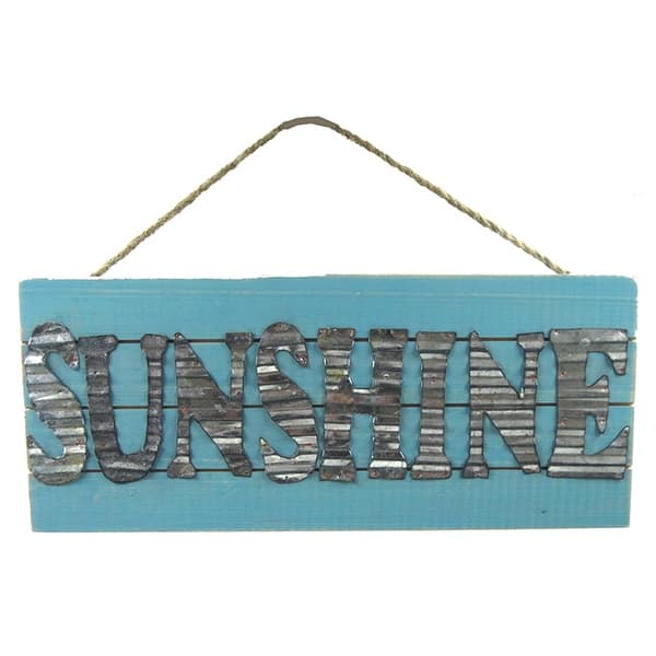 Sunshine Painted Wood and Metal Wall Plaque Sign 12 Inches - Multi ...