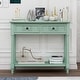 Traditional Retro Blue Console Table with Two Drawers and Bottom Shelf ...