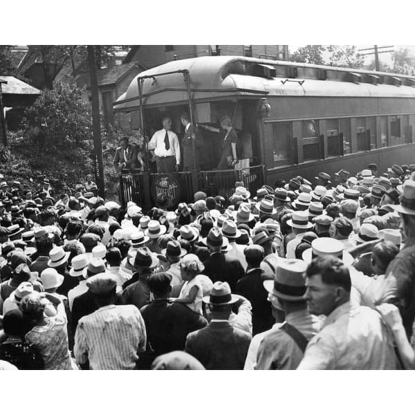 Governor Franklin Roosevelt On The Back Of His 1932 Campaign Train At ...
