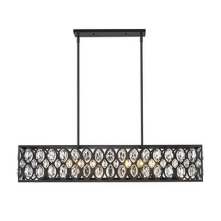 Dealey 7 Light Matte Black Linear Chandelier - Bed Bath & Beyond - 39130092