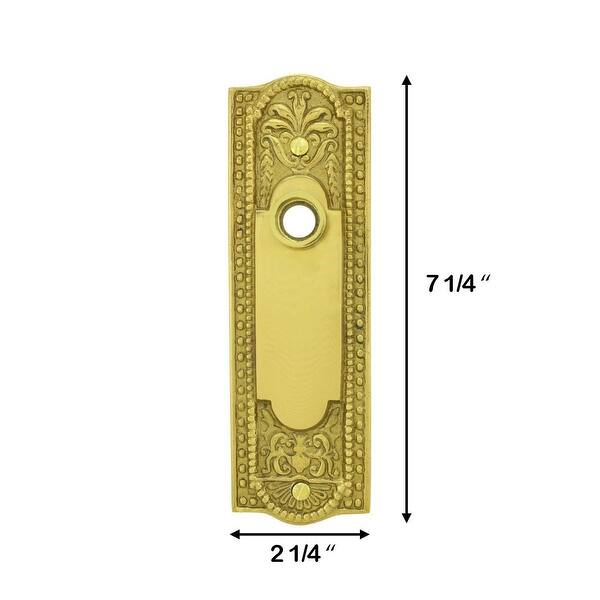 Door Back Plate Brass 7-1/4" Escutcheon Cover Ornate Doorplate in ...
