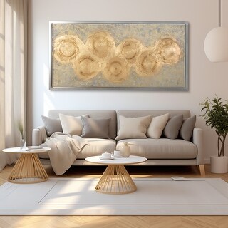 Sagebrook Home Modern Abstract Glam 95X47 Golden Foil Rings, Gold/Ivory ...