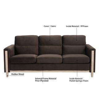 Classic Solid Wood 3 Seater Sofa - Bed Bath & Beyond - 40742828