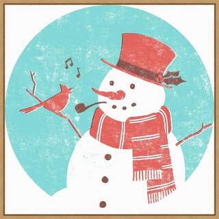 Mid-Century Christmas - Snowman by Jacob Green Framed Canvas Wall Art ...