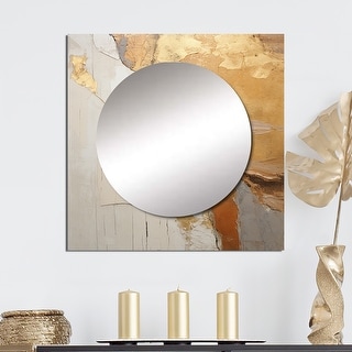 Designart "Abstract Beige Gold Road Collage I" Abstract Collages Wall ...
