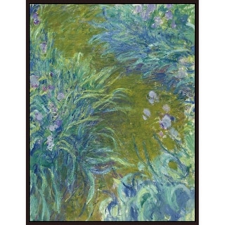 Irises by Claude Monet Giclee Print Oil Painting Cherry Brown Frame ...