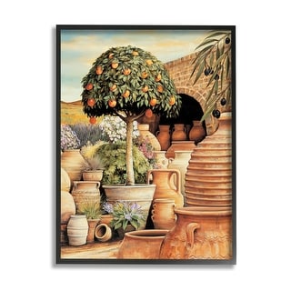 Stupell Orange Tree & Pottery Scene Framed Giclee Art Design by Eduardo ...