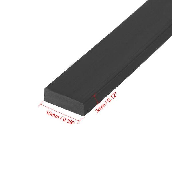 Solid Rectangle Rubber Seal Strip 10mm Wide 3mm Thick, 3 Meters Long ...