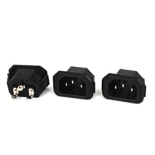 3 Pcs IEC320 C14 Male Plug 3P Panel Mounting AC Power Socket Adapter ...
