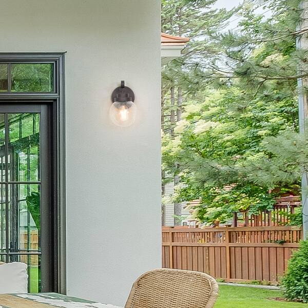 Geoma Seeded Glass Outdoor Light Fixtures for Porch and Garage - On ...