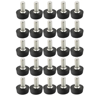 25Pcs Metal Threaded Rod Round Base Leveling Foot 6mmx21mmx15mm ...