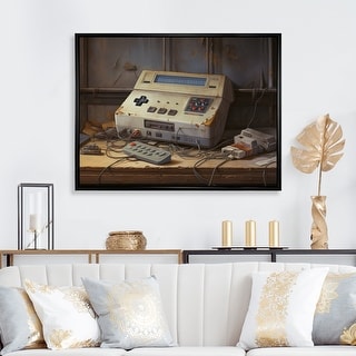 Designart "Vintage Video Game Retro Remembrance II" Video Games Framed ...