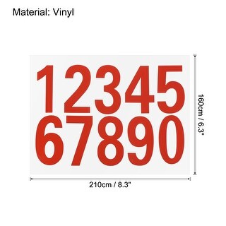 Reflective Mailbox Numbers Sticker 0 - 9 Adhesive House Number Red 4 ...