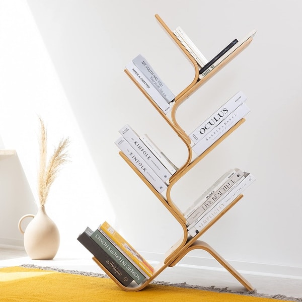 Tree Bookshelf - Curved Tree Bookcase Made of Bent Bamboo - Modern ...