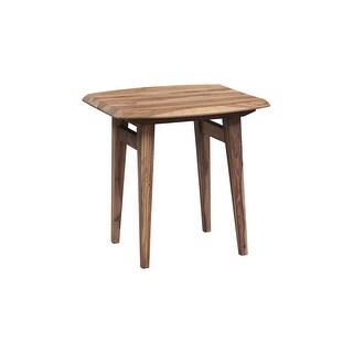 Porter Designs Fusion Mid-Century Modern Solid Wood End Table, Natural ...