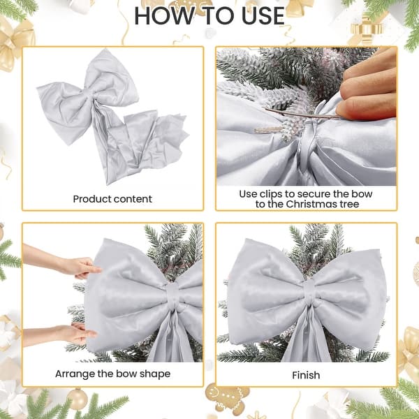 silver bows for tree