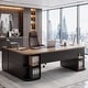 86.6-Inch L-Shaped Executive Desk, Extra Large Computer Desk with File ...