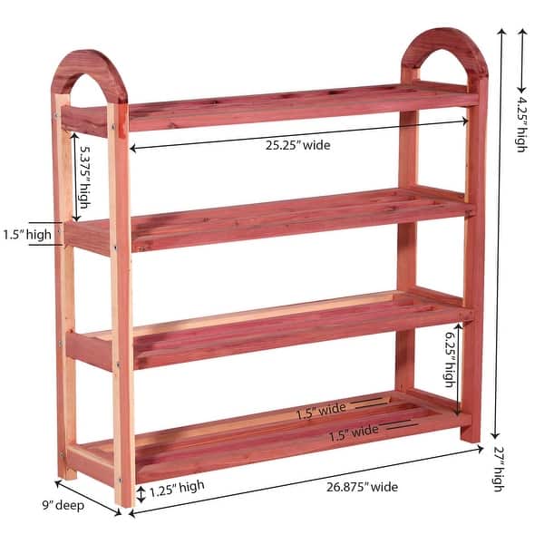 Household Essentials Cedar Fresh 4-Tier Cedar Shoe Rack - Bed Bath ...