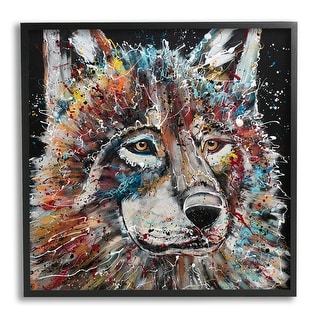 Stupell Urban Wolf Graffiti Face Portrait Framed Giclee Art by Jen ...