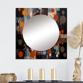 Designart "Fascinating Abstract Shapes III" Modern Wall Mirror ...