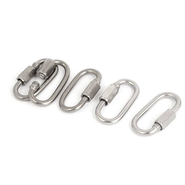 Unique Bargains 4mm Thickness Stainless Steel Quick Links Carabiners 5 ...
