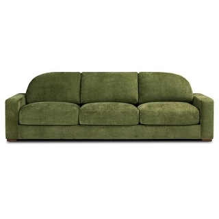 Poly & Bark Fano 99" Sofa in Distressed Green Velvet - Bed Bath ...