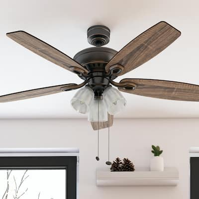 52" Prominence Home Marston Rustic Farmhouse Ceiling Fan, Prismatic ...