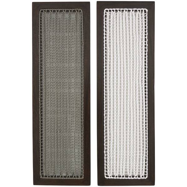 Dark Brown Mango Wood Handmade Woven Geometric Home Wall Decor with ...