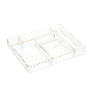 Acrylic Drawer Organizers Gold Trim Set of 6 - Bed Bath & Beyond - 42071640