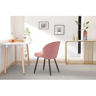 Dining Chair Elegant Velvet Back Support Modern Upholstered Chair Firm ...