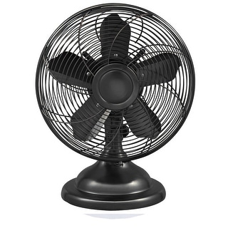 Optimus 12 Inch Retro Oscillating Table Fan with Oil Rubbed Bronze ...
