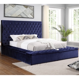 Kloeckner Glam Fully Upholstered Tufted Storage Platform Bed with Extra ...