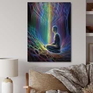 Designart "Rainbow Energetic Body Matrix Meditation" Meditation Canvas ...