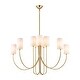 10-Light Modern Large Round Sputnik Chandelier Cluster Cylinder Fabric ...