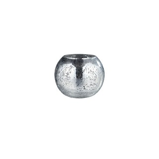 6" Metallic Silver Bubble Bowl Glass Vase - Bed Bath & Beyond - 28683386