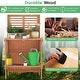 Costway Wood Potting Bench Waterproof Garden Table with 2-Tier Open ...